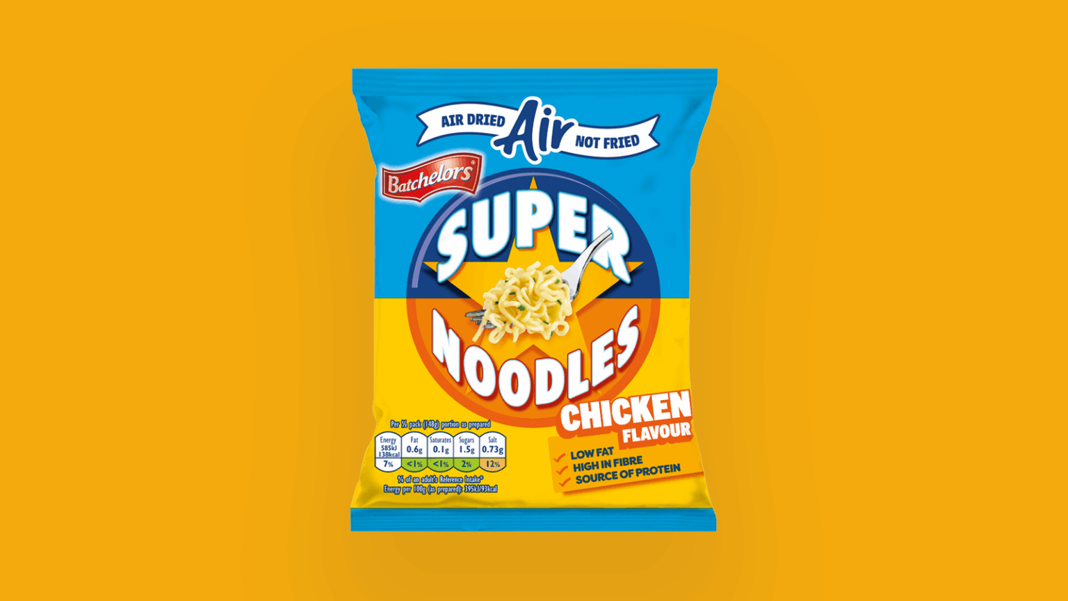 Batchelors Super Noodles Air Dried Low Fat Chicken Flavour Instant ...